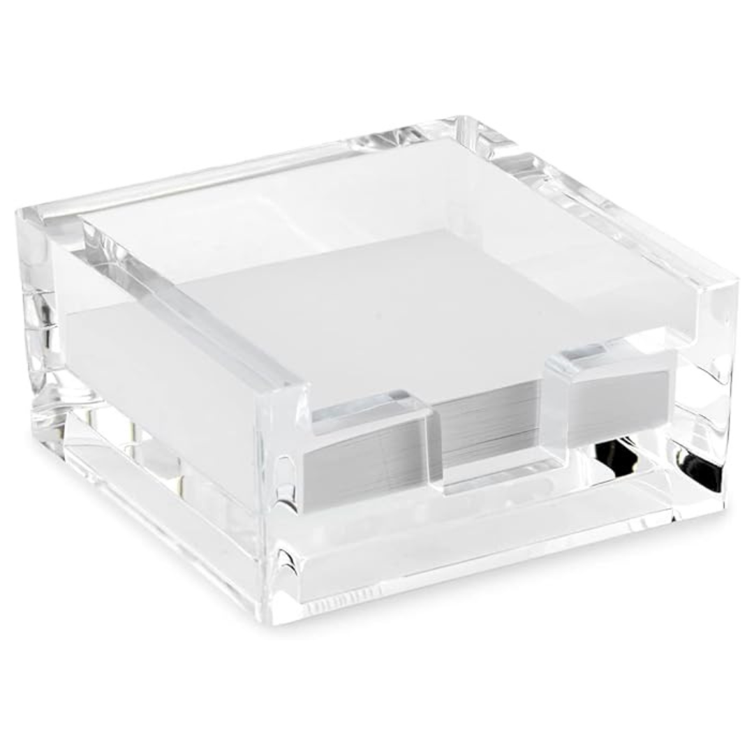 Acrylic 3 X 3 Note Pad Holder (W/1-Pad) – Clear Home Decor