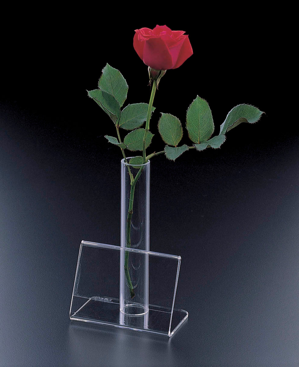 Acrylic Bud Vase W/ Greeting/Place Card Holder – Clear Home Decor