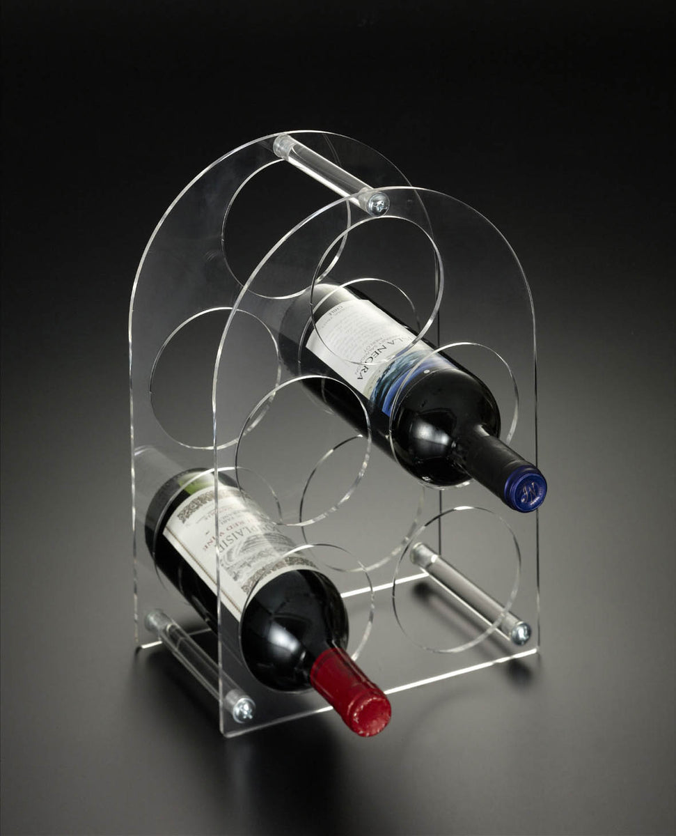Acrylic 5-Bottle Wine Rack – Clear Home Decor