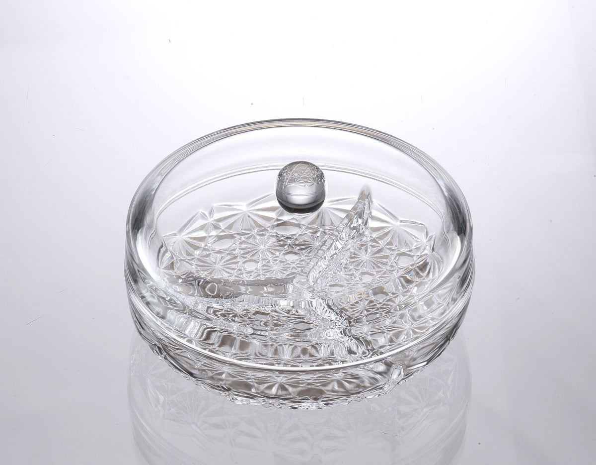 Acrylic 3-Section Round Tray With Cover – Clear Home Decor