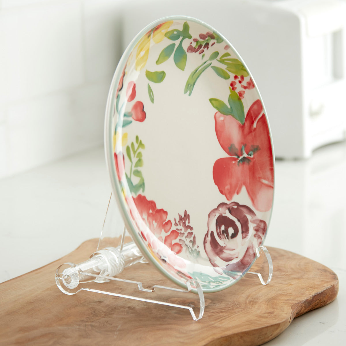 Acrylic Single Post Adjustable Plate Stand – Clear Home Decor