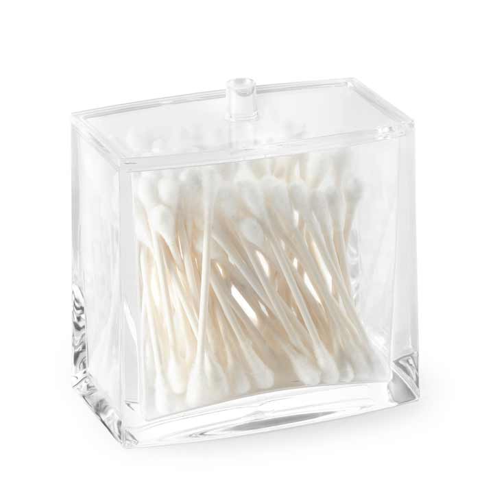 Acrylic Curved Rectangular Swab Box – Clear Home Decor