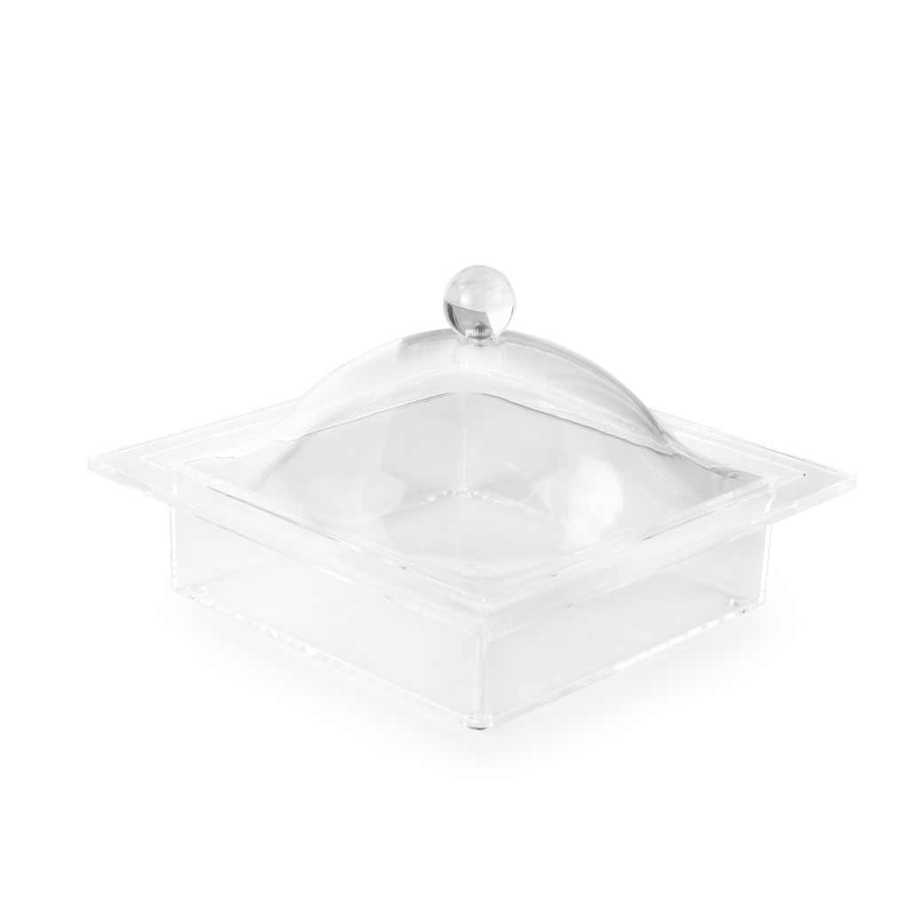 Acrylic Square Tray W/ Cover – Clear Home Decor