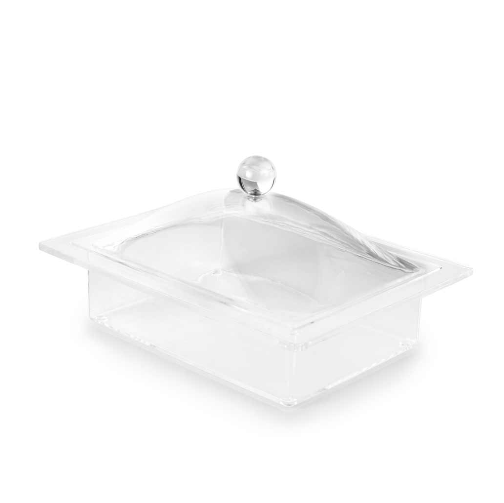 Acrylic Rectangle Tray W/ Cover – Clear Home Decor