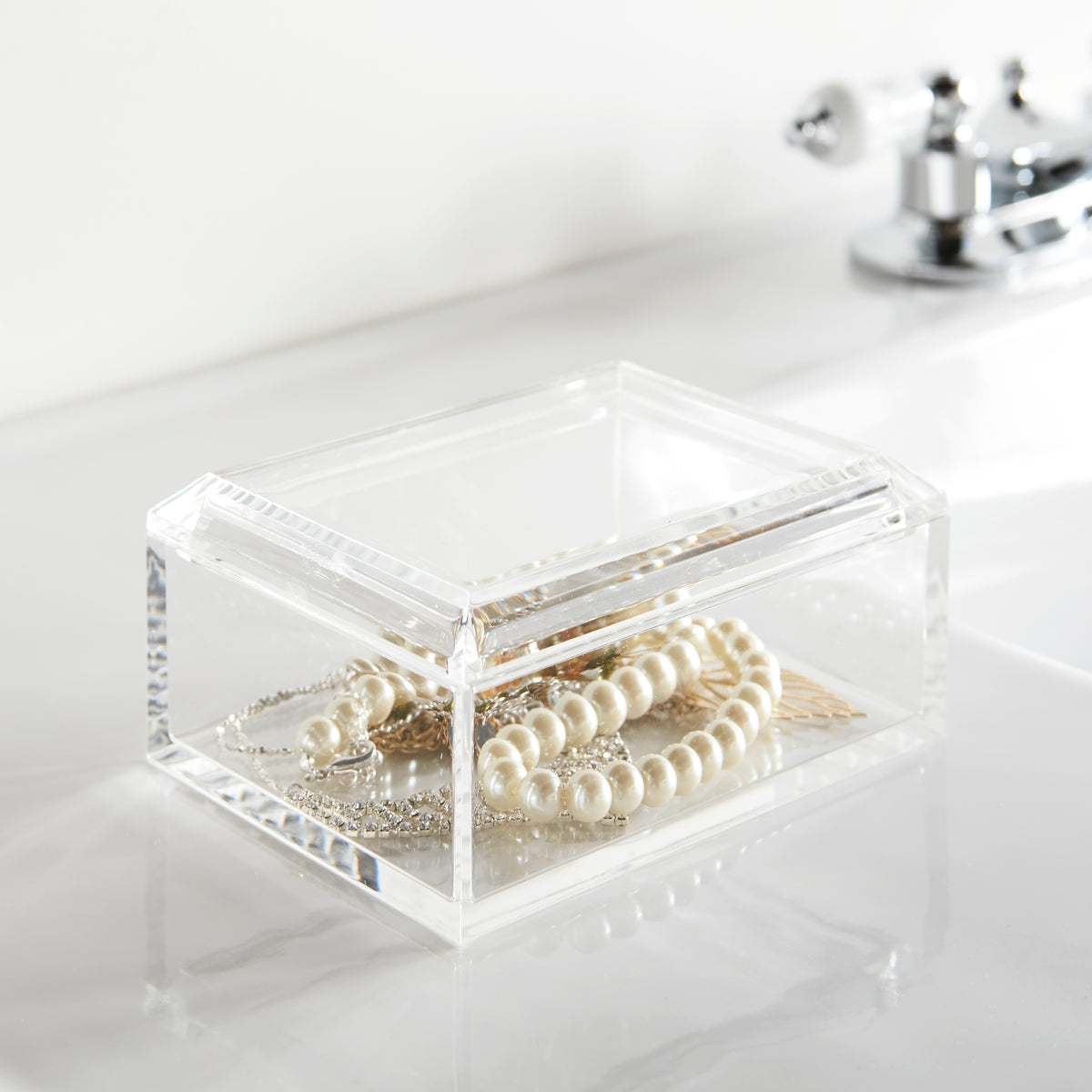 Acrylic 3X5 Rectangular Jewelry Box – Clear Home Decor