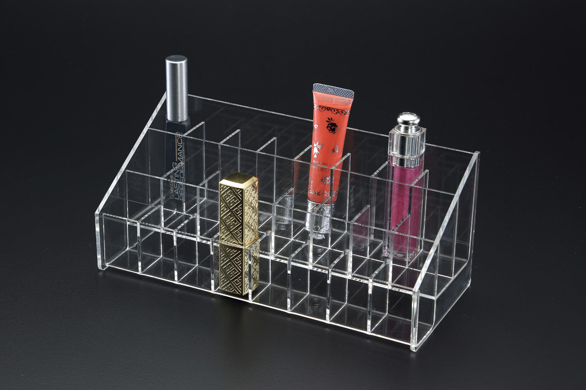 Acrylic 3-Tier 24-Section Lipstick And Lip Gloss Stand – Clear Home Decor
