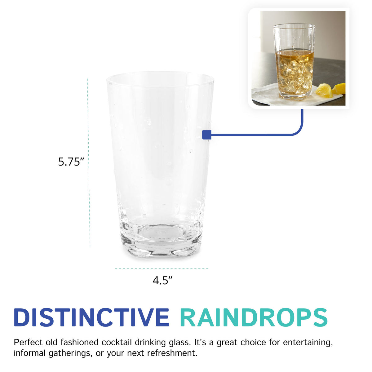 Acrylic 19Oz Raindrops High Ball – Clear Home Decor