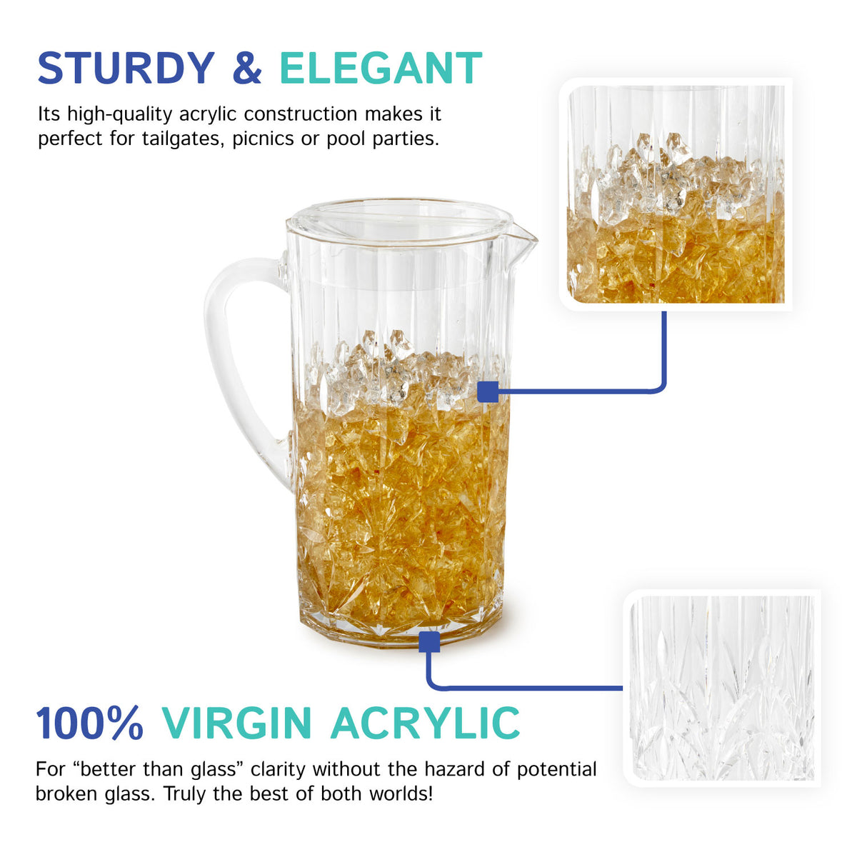 Acrylic Royal Carved Pitcher – Clear Home Decor