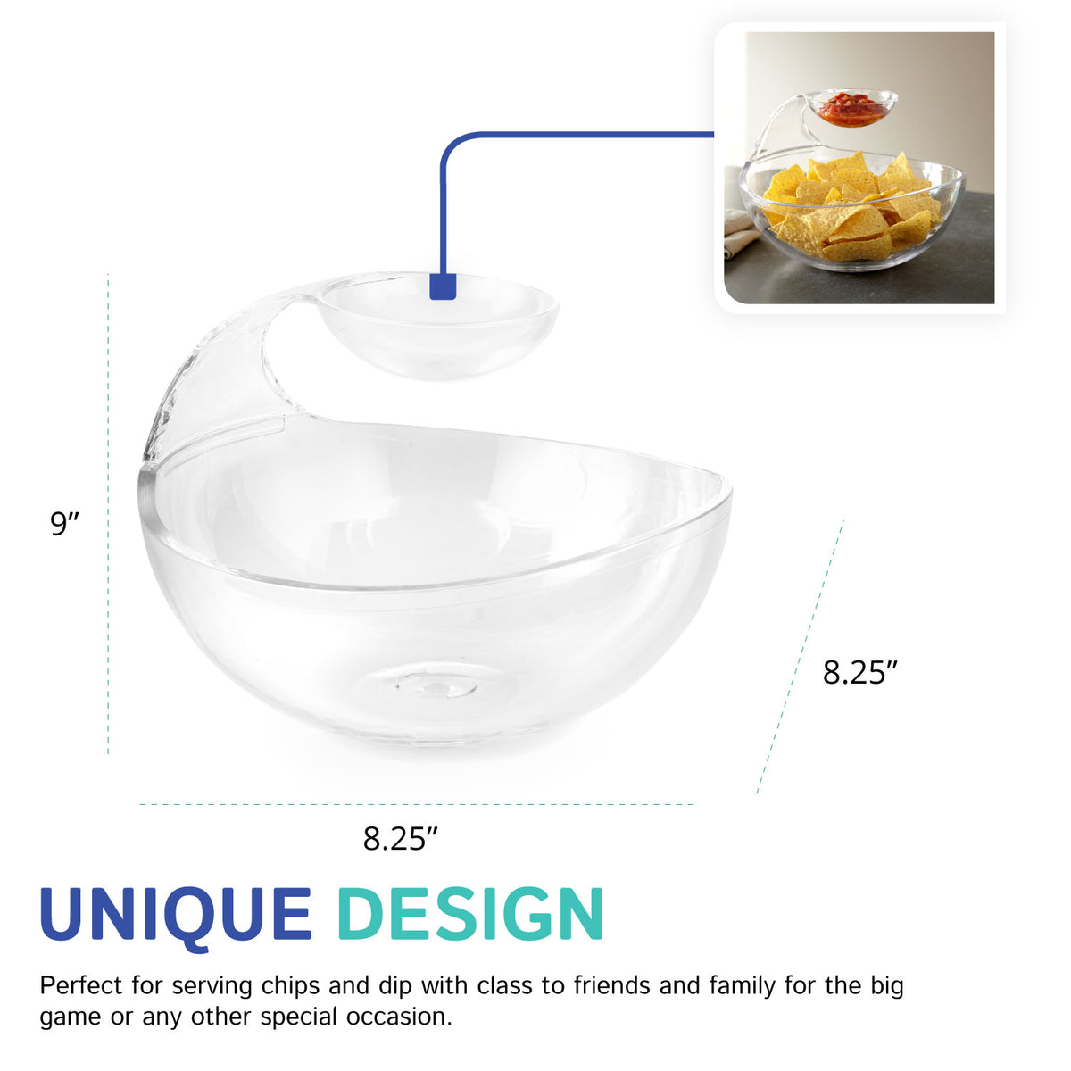 Acrylic Floating Chip And Dip – Clear Home Decor