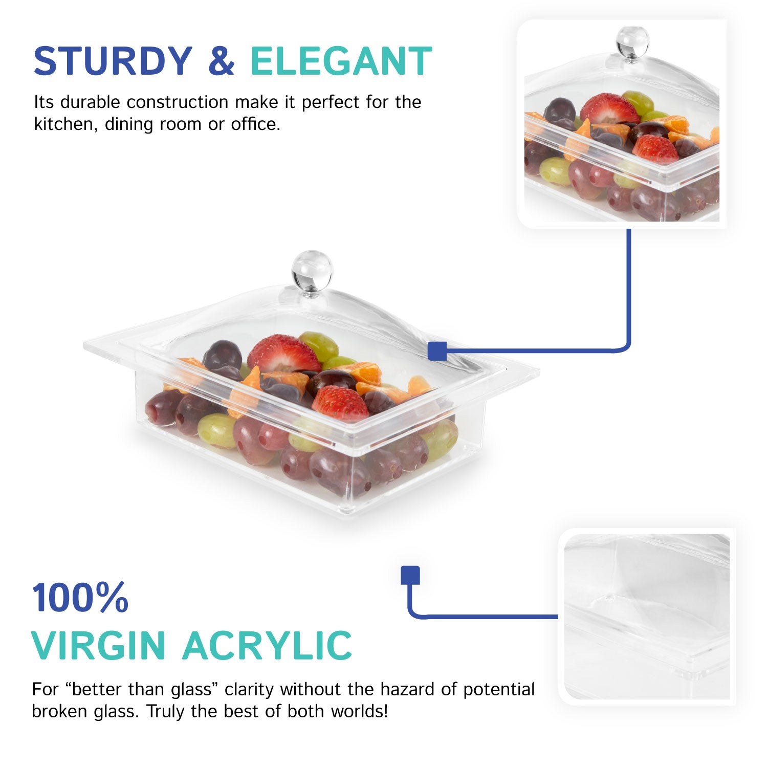 Acrylic Rectangle Tray W/ Cover – Clear Home Decor